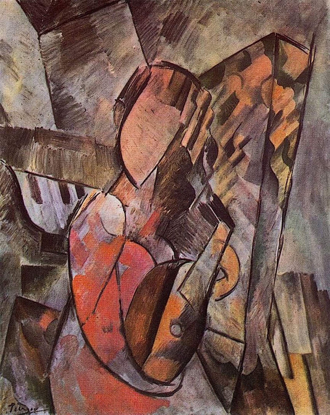 Pablo Picasso - Woman With Mandolin (1909) - 17"x22" Fine Art Print - Etsy