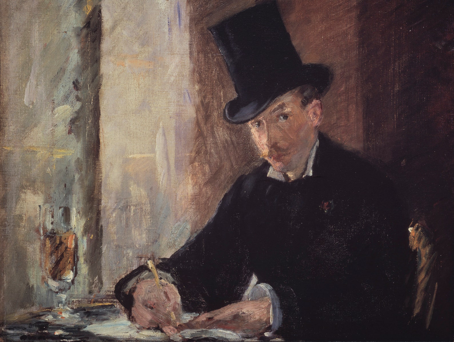 Edouard Manet - Chez Tortoni (1875) Man in Top Hat - 17" X 22" Fine Art ...