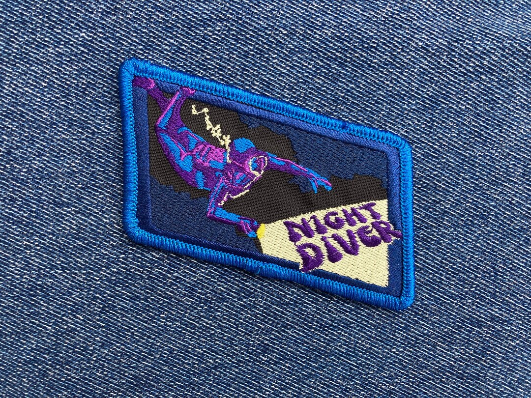 Night Diver Patch for Scuba Adventurers Travel Patches for Scuba Divers ...
