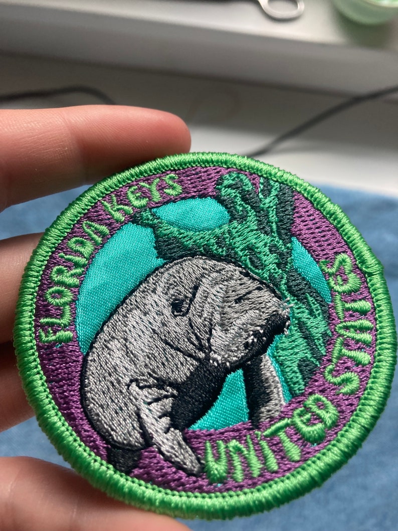 Florida Keys Scuba Diving Patch Colorful Manatee Design - Etsy