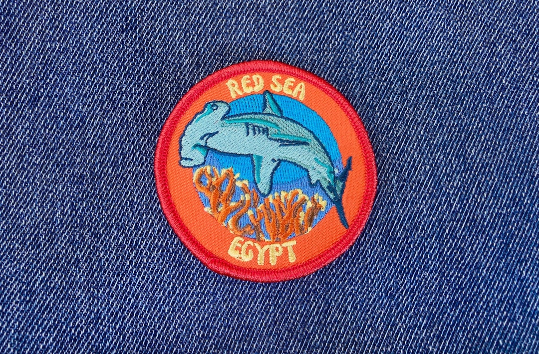 Red Sea Egypt Scuba Diving Patch - Colorful Hammerhead Shark Design ...