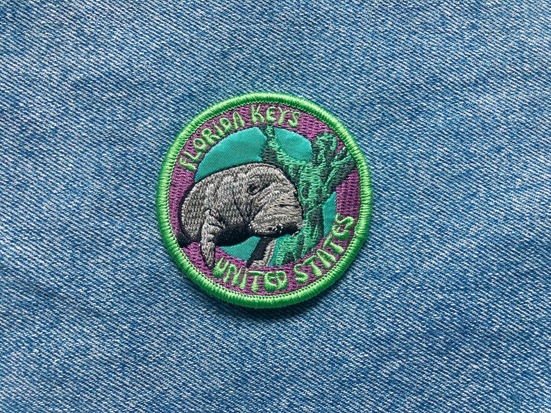 Florida Keys Scuba Diving Patch Colorful Manatee Design - Etsy