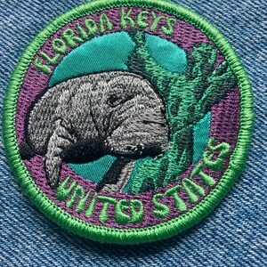 Florida Keys Scuba Diving Patch - Colorful Manatee Design, Iron-on ...