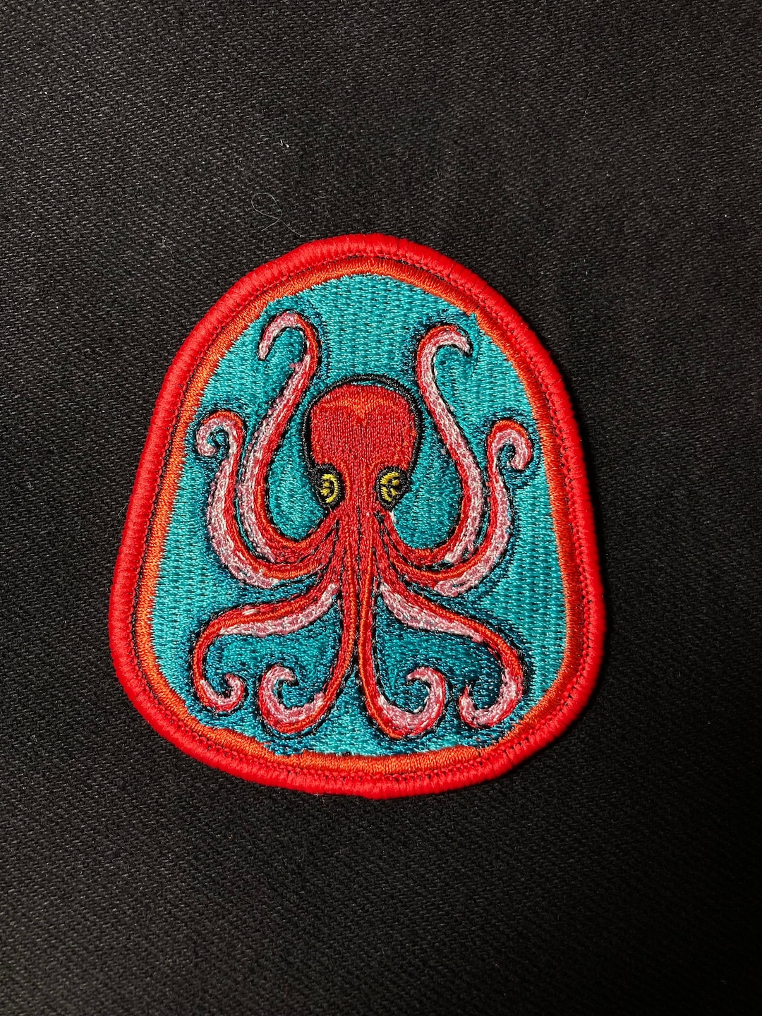 Octopus Patch - Embroidered Art Patch for Marine Biologists and Scuba Divers. Stylized Octopus ...