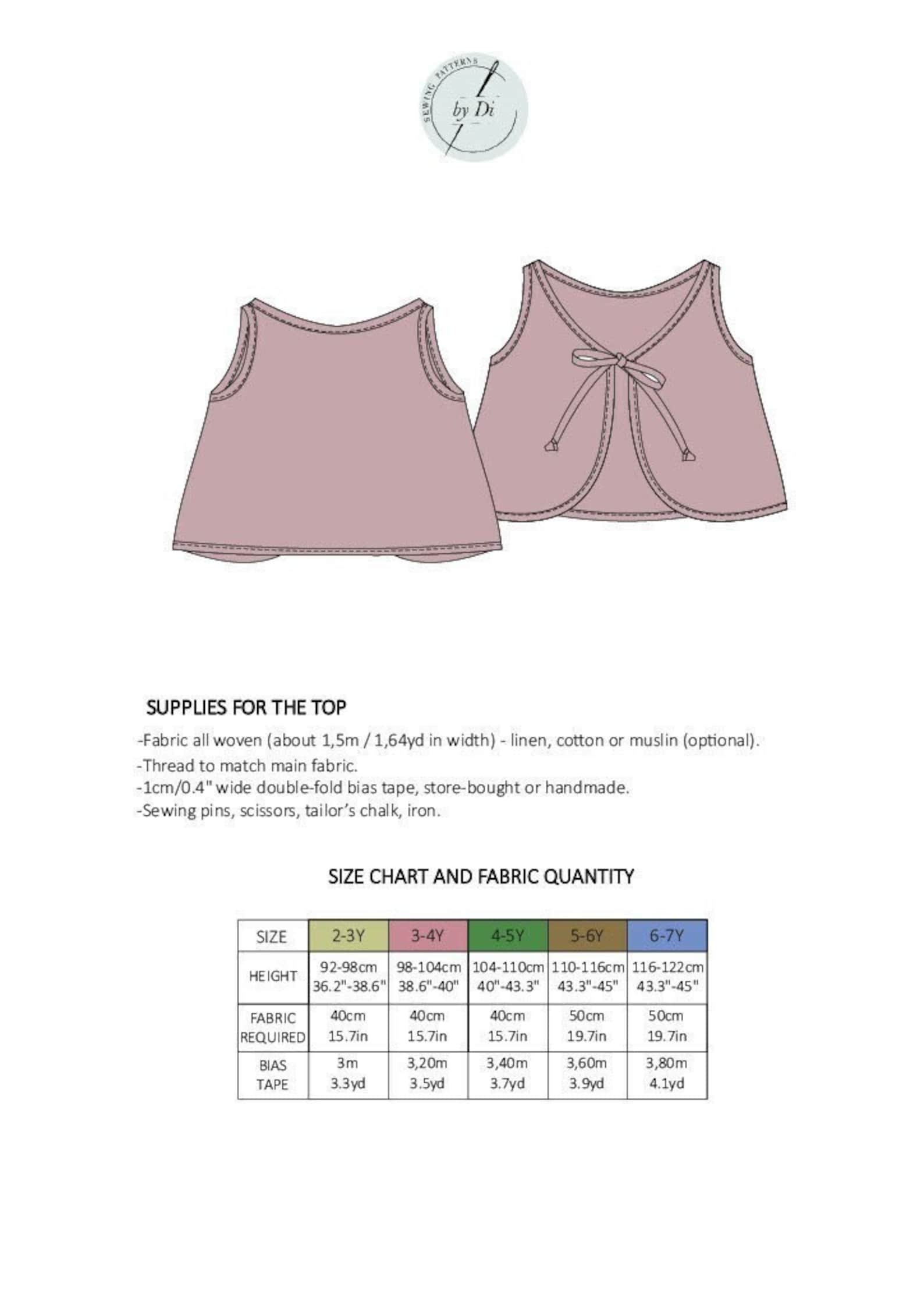 Tie Back Top Pattern. Open Back Crop Top GAJA. Simple but Original Top ...