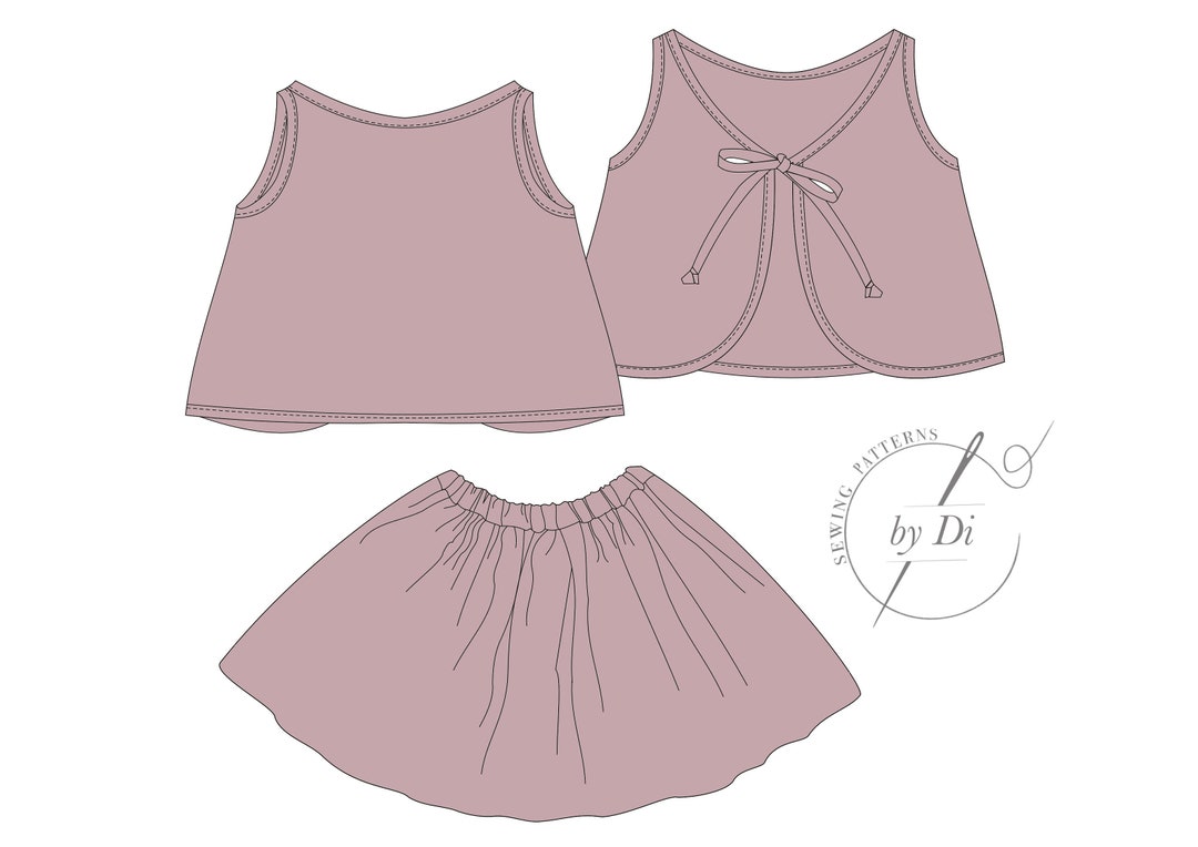 Set of PDF Sewing Patterns GAJA for Tie Back Top and Gathered - Etsy