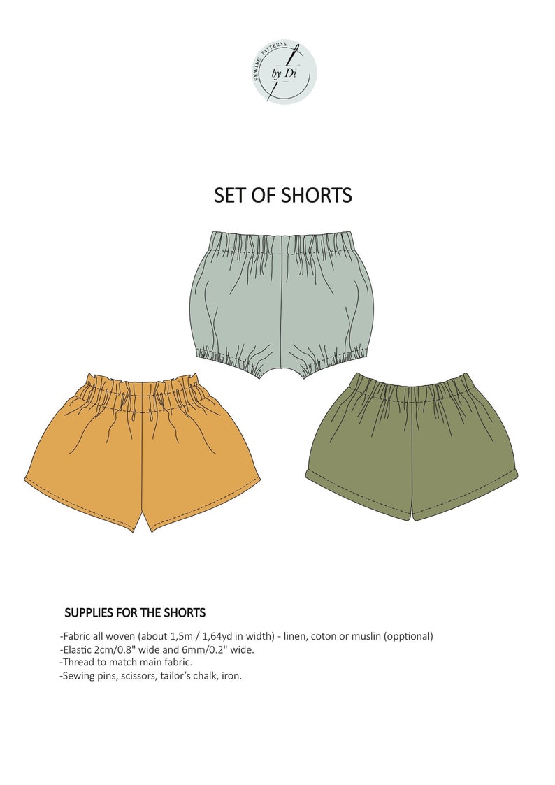 Set of PDF Sewing Patterns for Baby Bloomers Baby Shorts and - Etsy ...