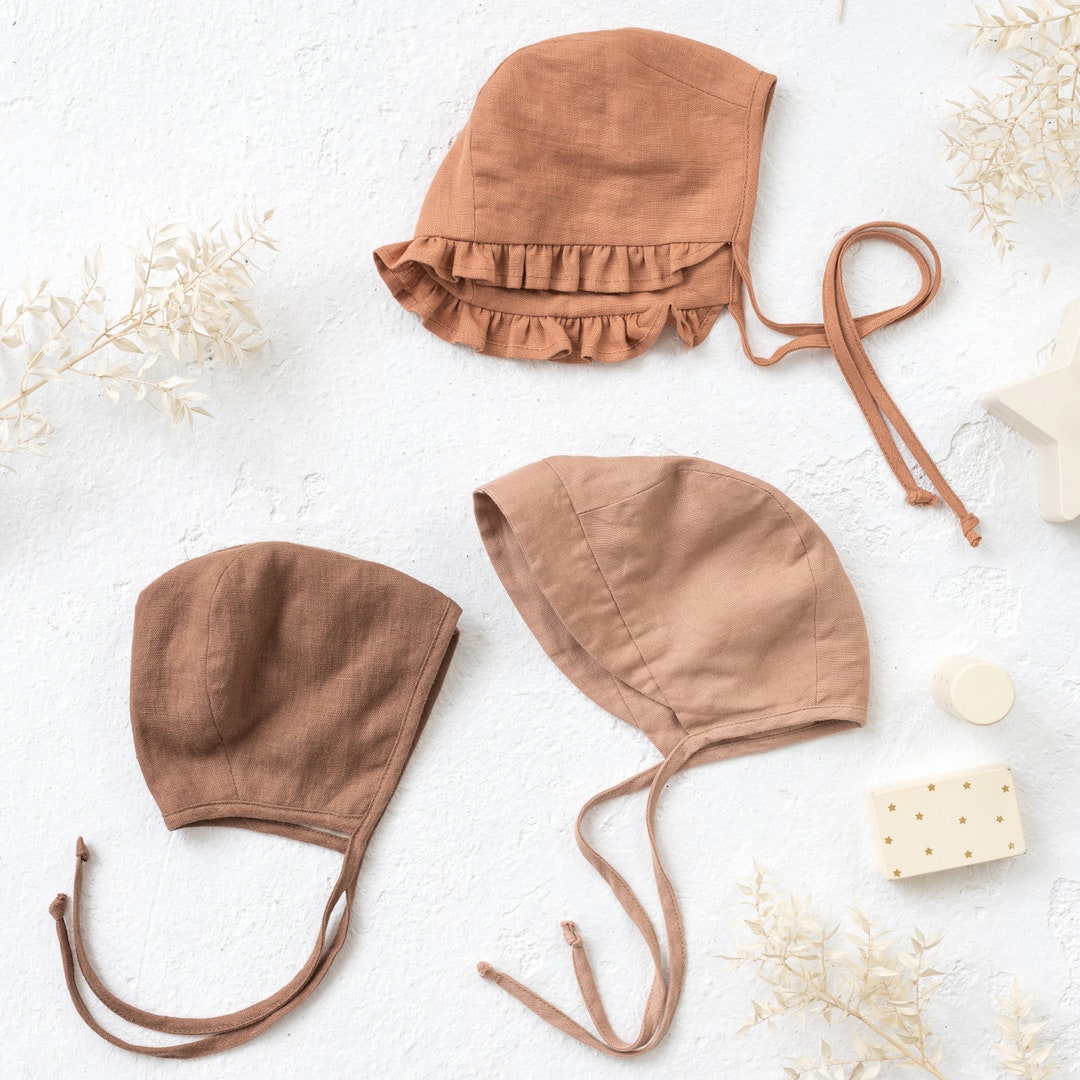 Baby Bonnet Sewing Pattern. Bundle of 3. Ruffled Baby Hat. Brimmed ...