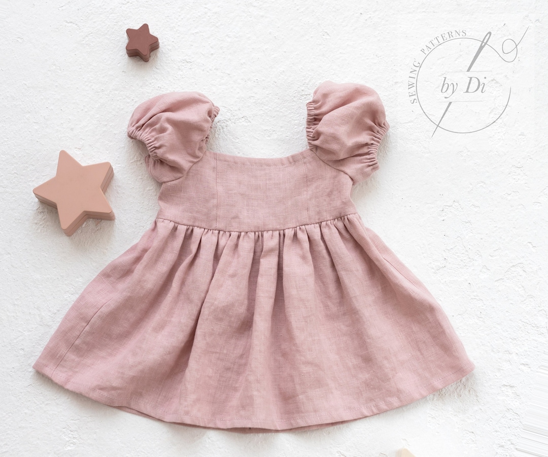 Sewing Pattern for Poppy Dress With a Short Puff Sleeves. Flower Girls ...