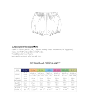Sewing Pattern PDF of Bloomers for Girls and Boys. Baby Bloomers. Sizes ...