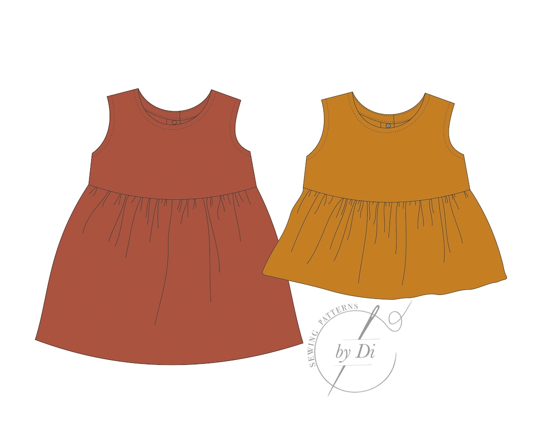 PDF Sewing Pattern for Jewel Neck Dress Sally and Loose Tunic Top Luna ...