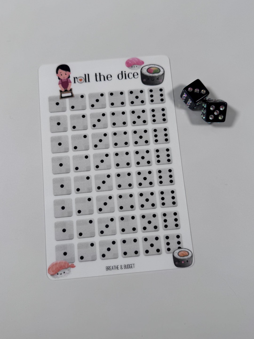 Sushi Roll the Dice | A5 | Savings Challenges | Laminated - Etsy
