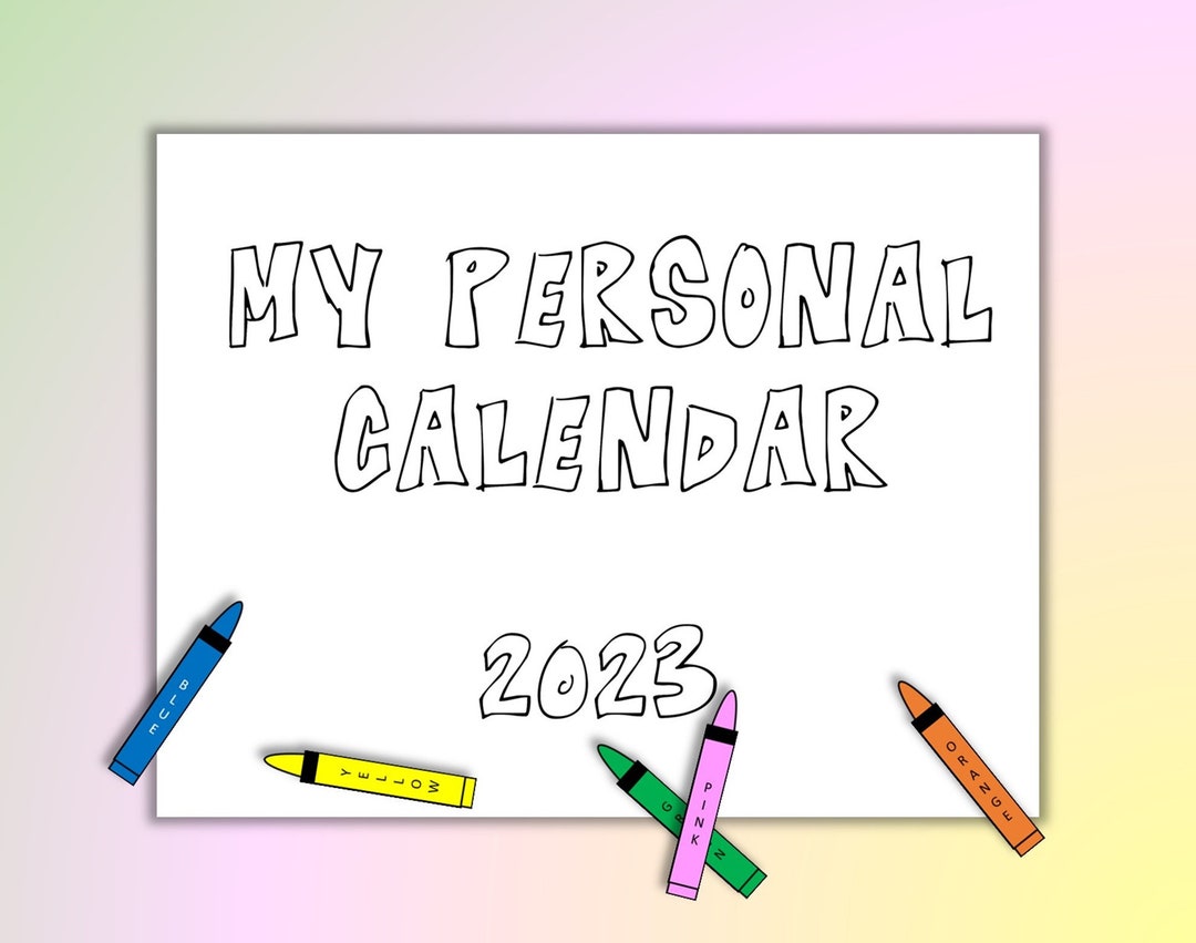 Scatteredpaper KIDS Color Me Calendar 2023 - Etsy