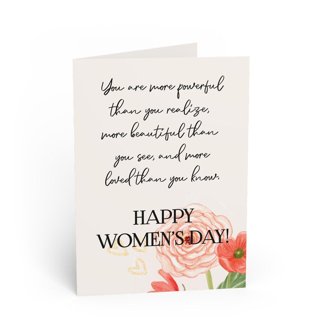 Empowering Women Ready to Print, Floral Feminist Card, International ...