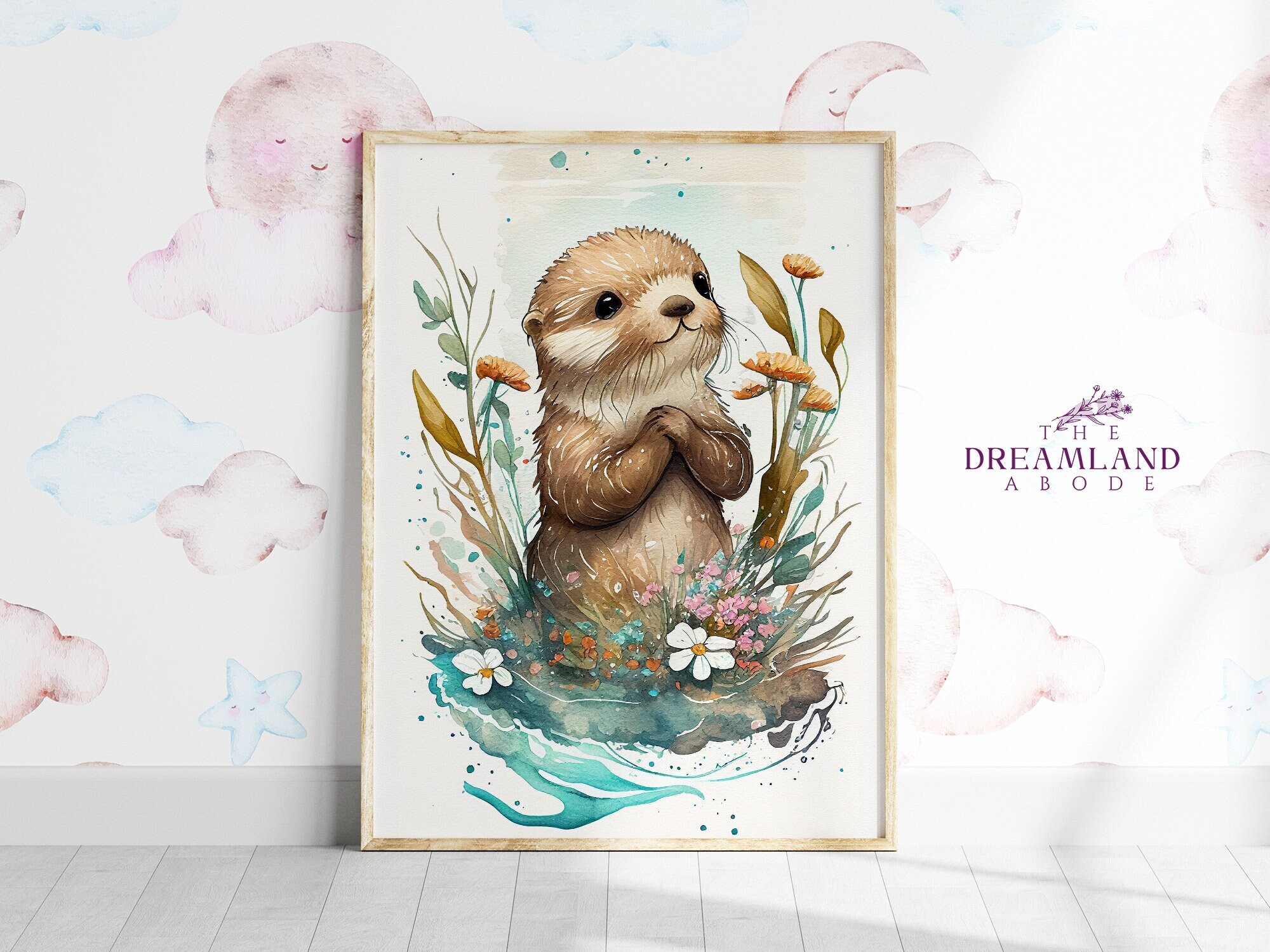 Watercolor Sea Otter Printable Wall Art DIGITAL DOWNLOAD - Etsy