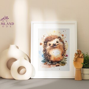 Hedgehog Printable Wall Art, Woodland Nursery Decor, Forest Animal ...