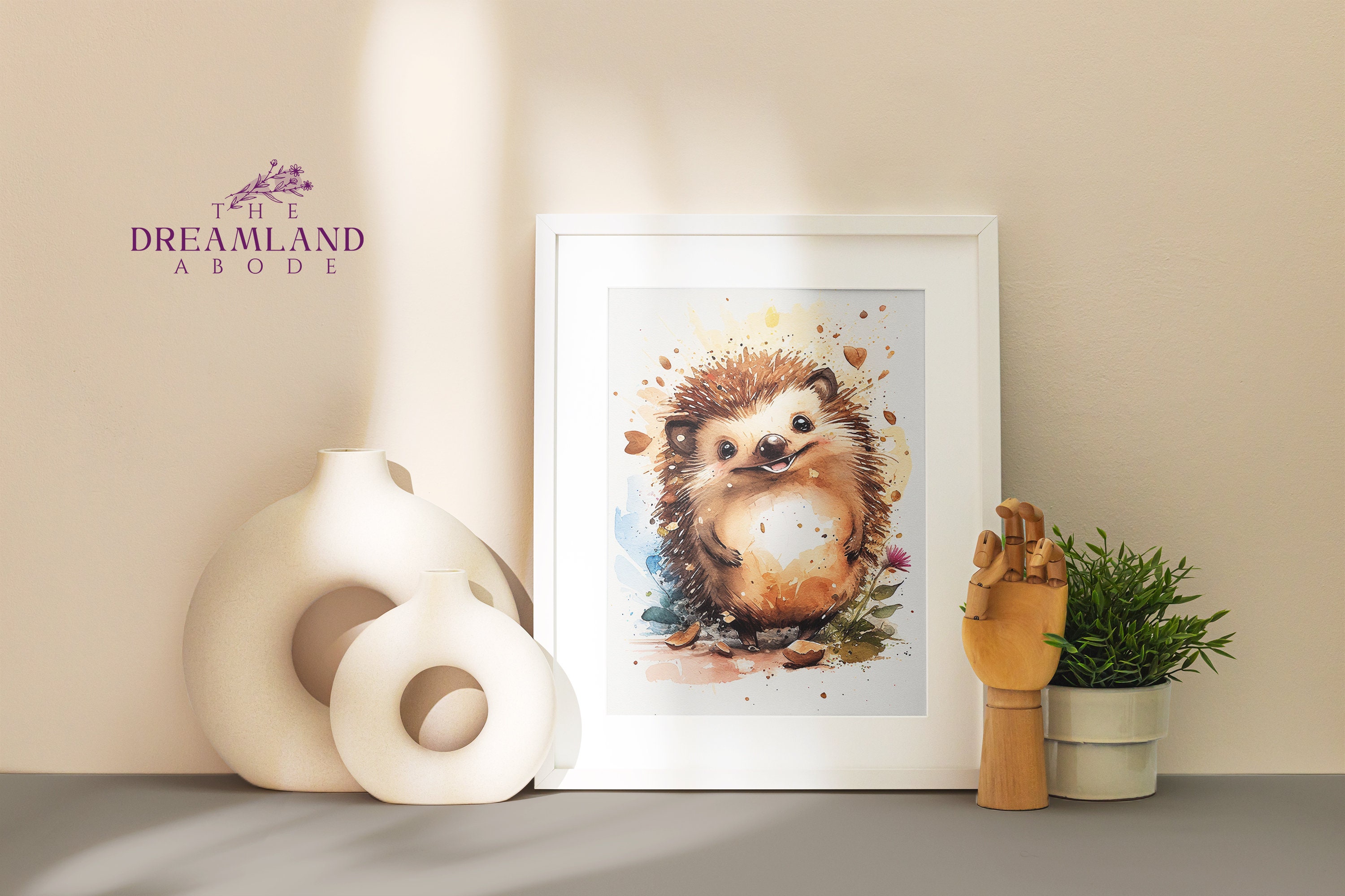 Hedgehog Printable Wall Art, Woodland Nursery Decor, Forest Animal ...