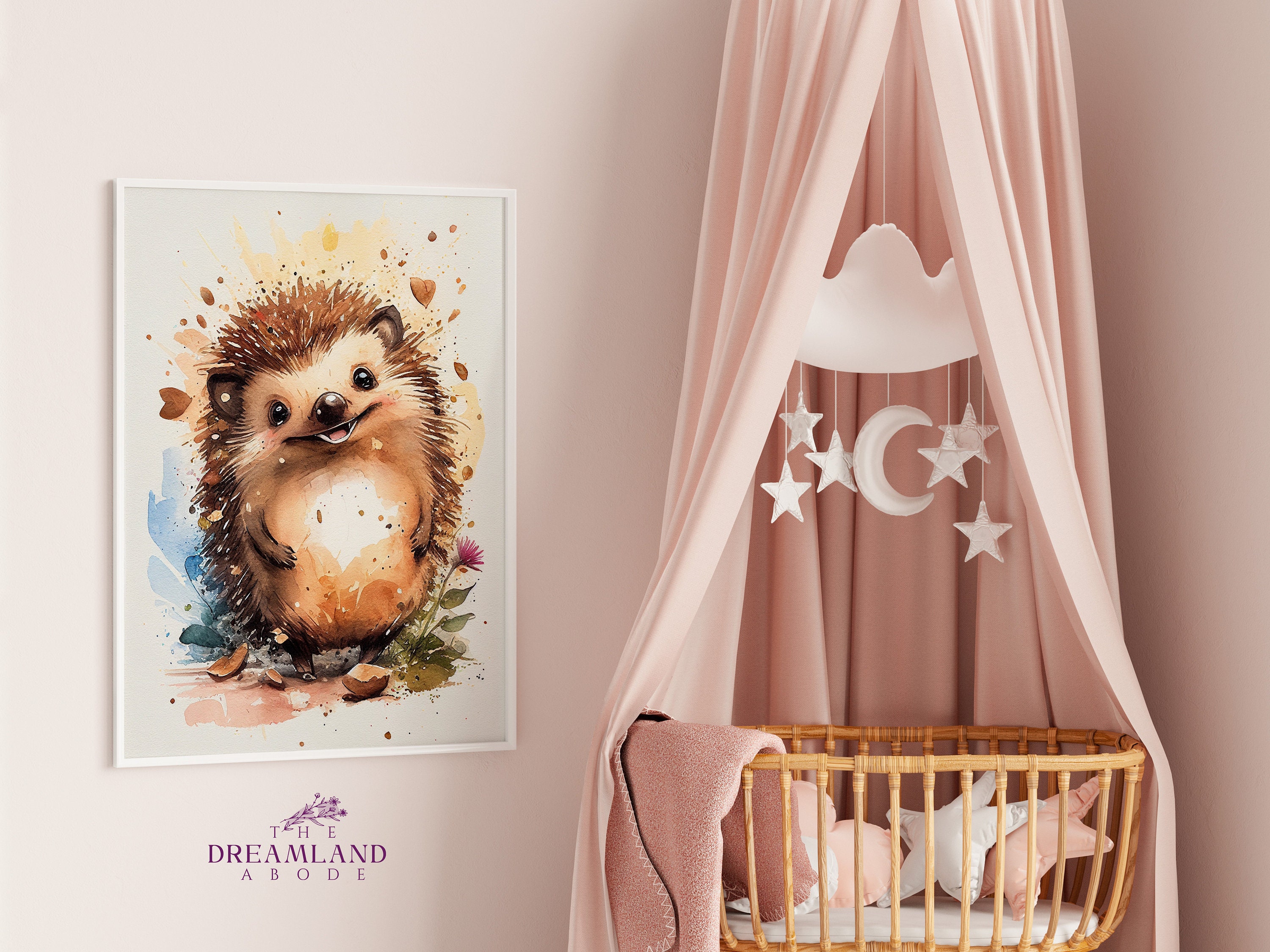 Hedgehog Printable Wall Art, Woodland Nursery Decor, Forest Animal ...