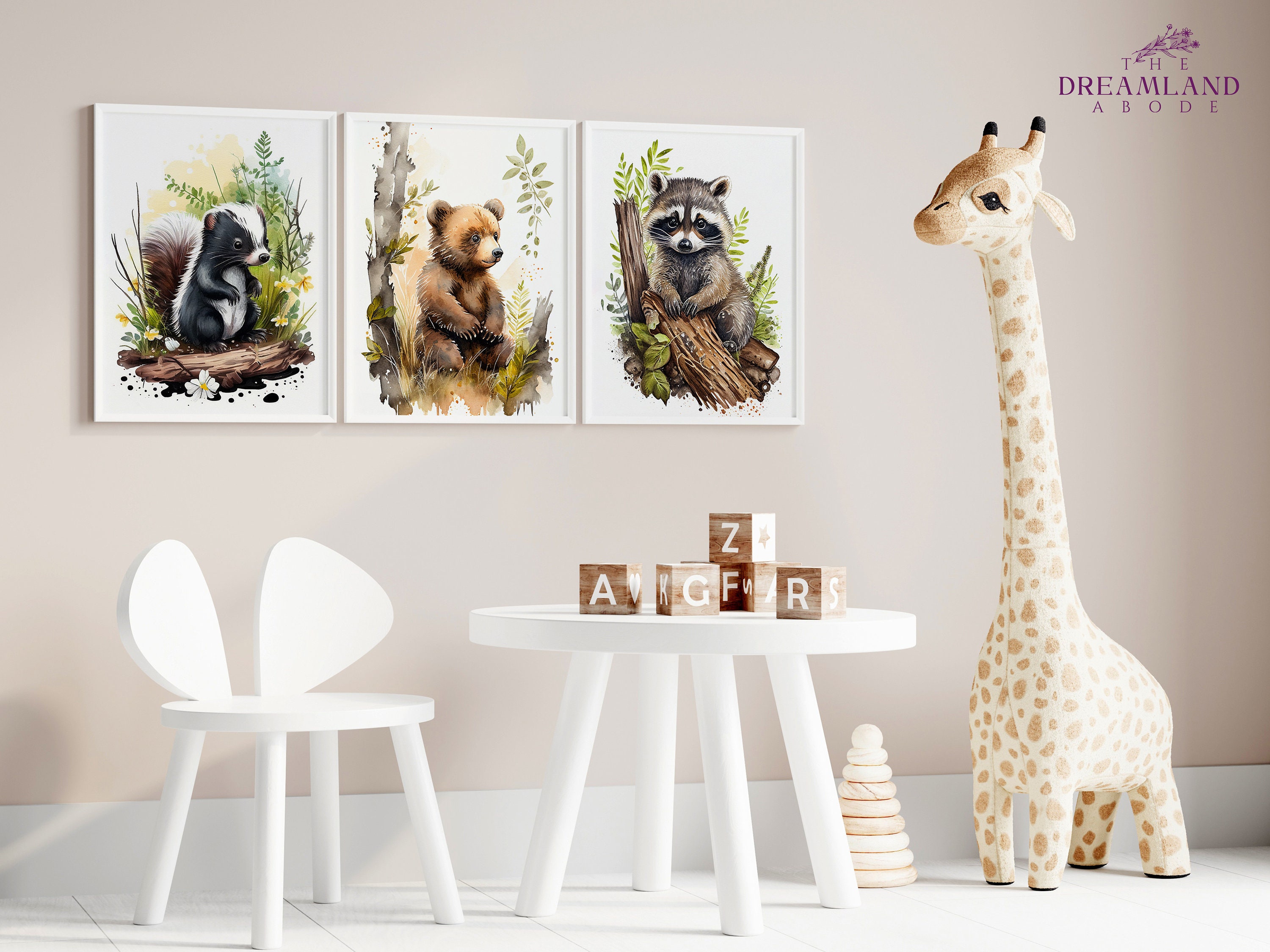 Set of 6 Woodland Nursery Prints, Woodland Nursery Decor, Forest Themed ...