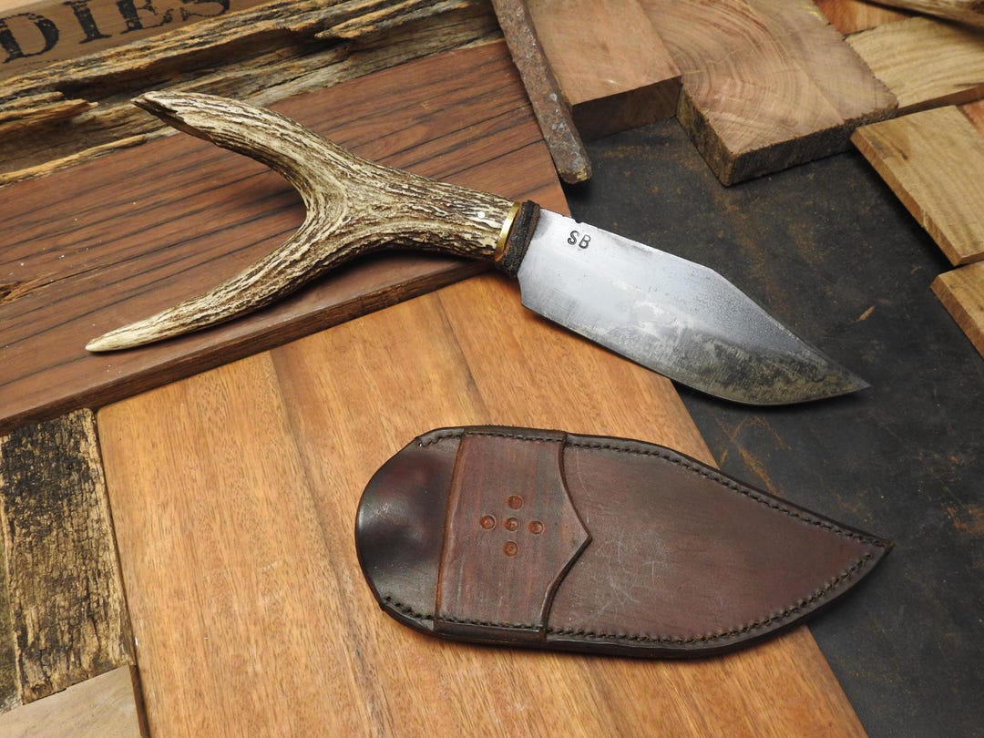 Antler Bowie. Handmade Frontier Knife. Rustic Mountain Man Blade. - Etsy