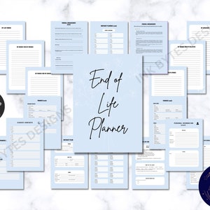 End of Life Planner - Fillable And/or Printable Digital Download for ...