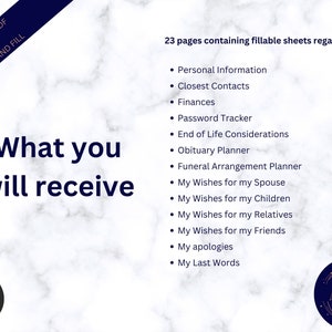 End of Life Planner - Fillable And/or Printable Digital Download for ...