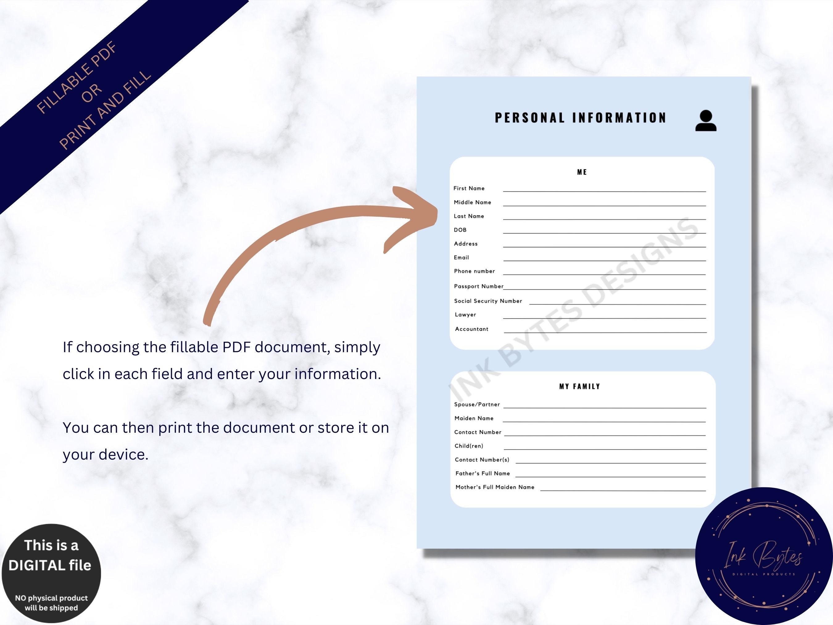 End of Life Planner - Fillable And/or Printable Digital Download for ...