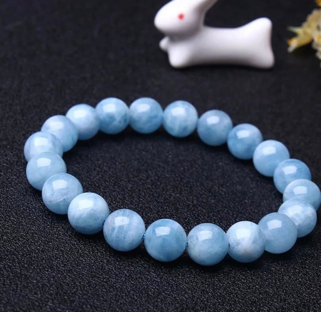 Natural Aquamarine Bracelets for Calm and Serenity (8mm) Grade AAA - Etsy