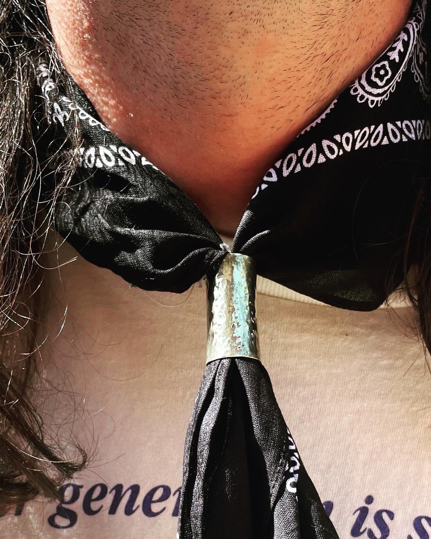 Solid Brass Scarf Slide / Bandana Slide Hammered Finish - Etsy