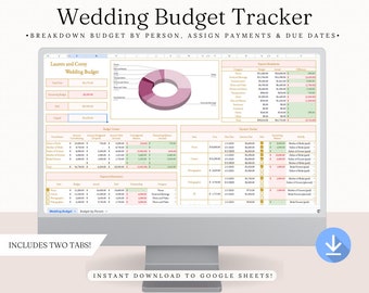 Wedding Budget Spreadsheet, Wedding Budget Tracker, Wedding Budget ...