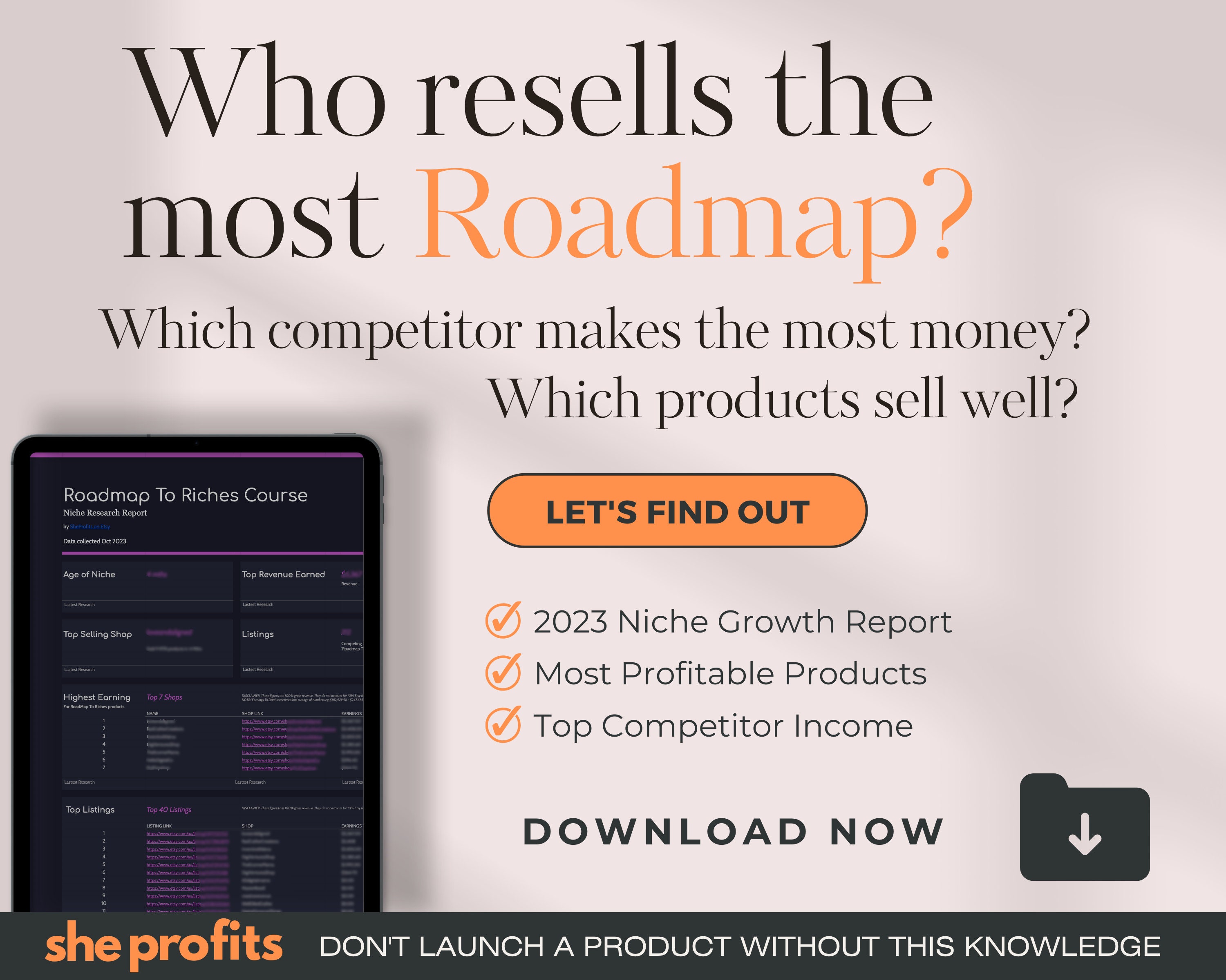 Roadmap Course Competitor Research Done for You, Digital Marketing Guide, Master Resell Rights ...