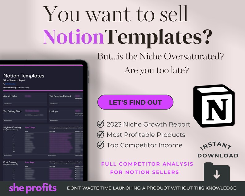 Notion Template Competitor Research Done for You, Competitor Analysis ...