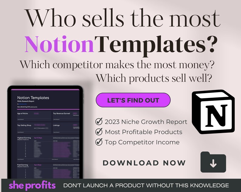 Notion Template Competitor Research Done for You, Competitor Analysis ...