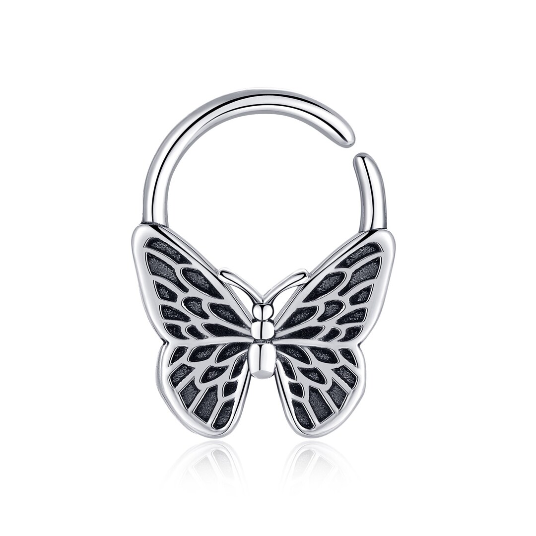 Butterfly Helix Ring 16G, Cartilage Piercing, Sterling Silver Tragus ...