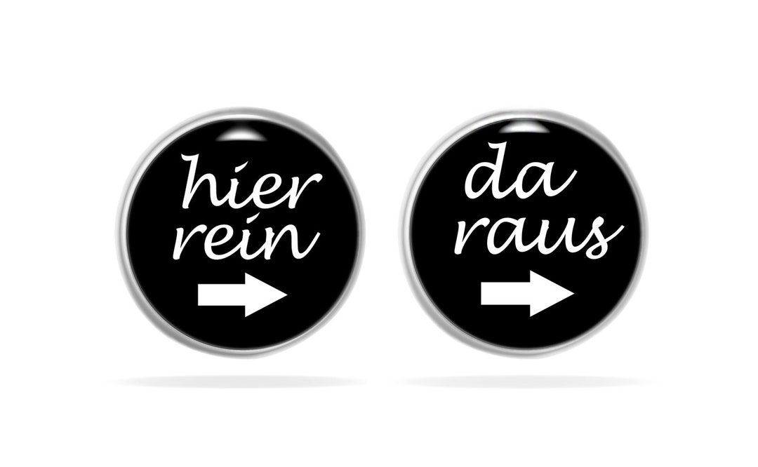 Stud Earrings With a Saying, in and Out, Black Stud Earrings, Funny ...