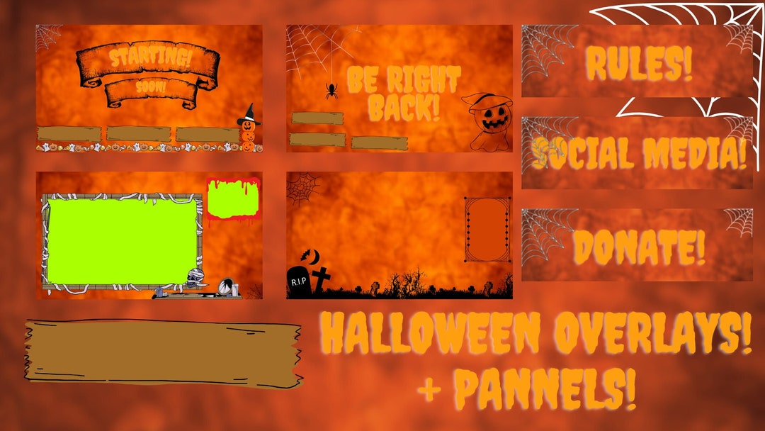 Halloween Stream Overlay Package for Twitch, Spooky Stream Overlay ...