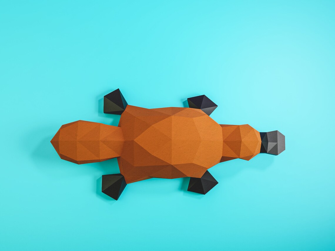 Platypus 3d Model Papercraft Template, Cute Australian Animal Origami ...