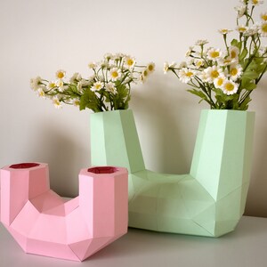Double Opening Vase Papercraft Set, DIY Flower Vase 3D Puzzle, Stunning ...