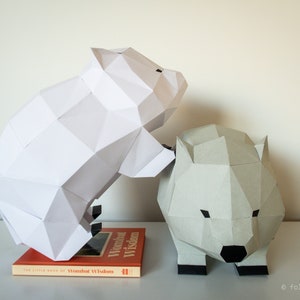 Cute Wombat and Cube Poop Papercraft Template, DIY Australian Animal ...