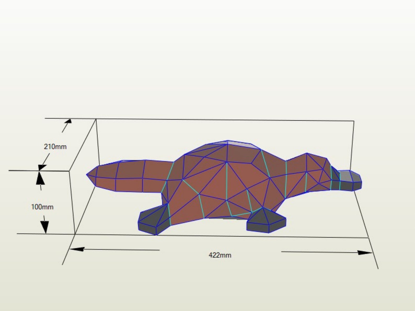 Platypus 3d Model Papercraft Template, Cute Australian Animal Origami ...