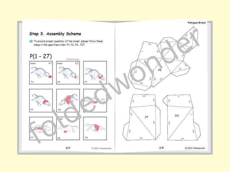 Platypus 3d Model Papercraft Template, Cute Australian Animal Origami ...