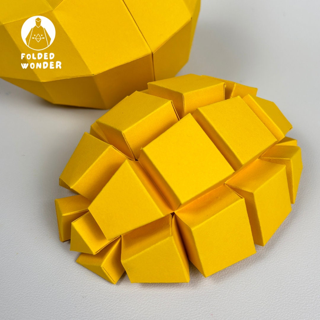 Adorable 3D Mango Set, Papercraft Template, DIY Fruit Origami, Digital ...