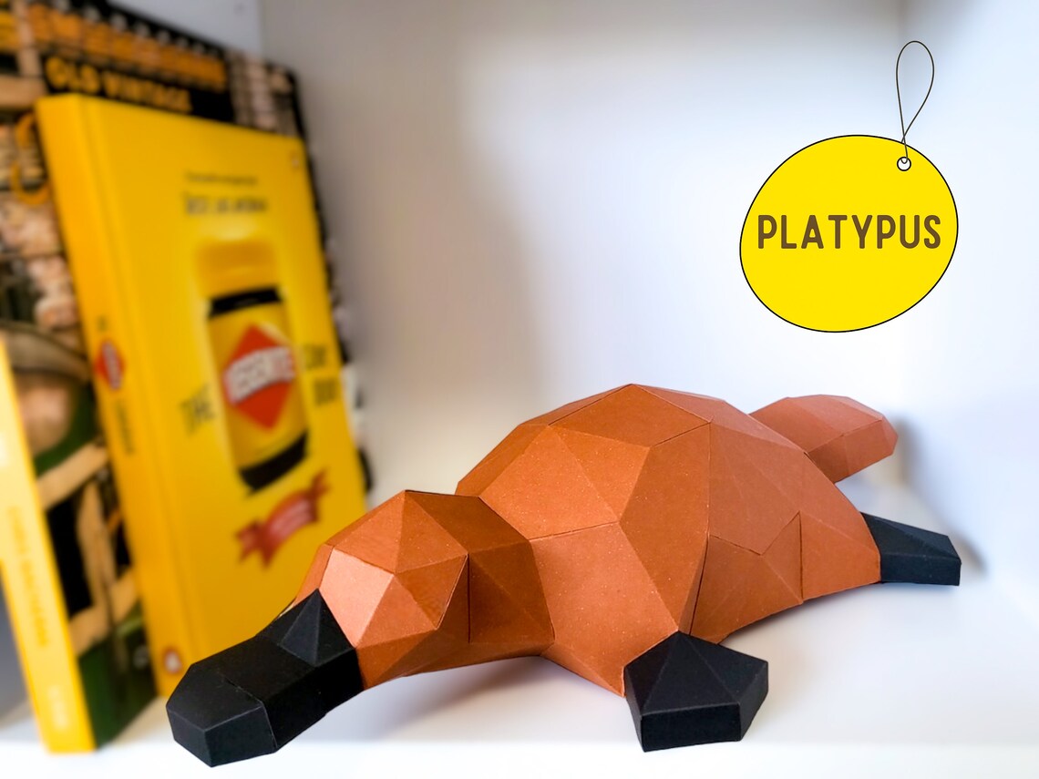 Platypus 3d Model Papercraft Template, Cute Australian Animal Origami ...