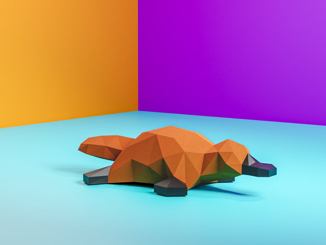 Platypus 3d Model Papercraft Template, Cute Australian Animal Origami ...