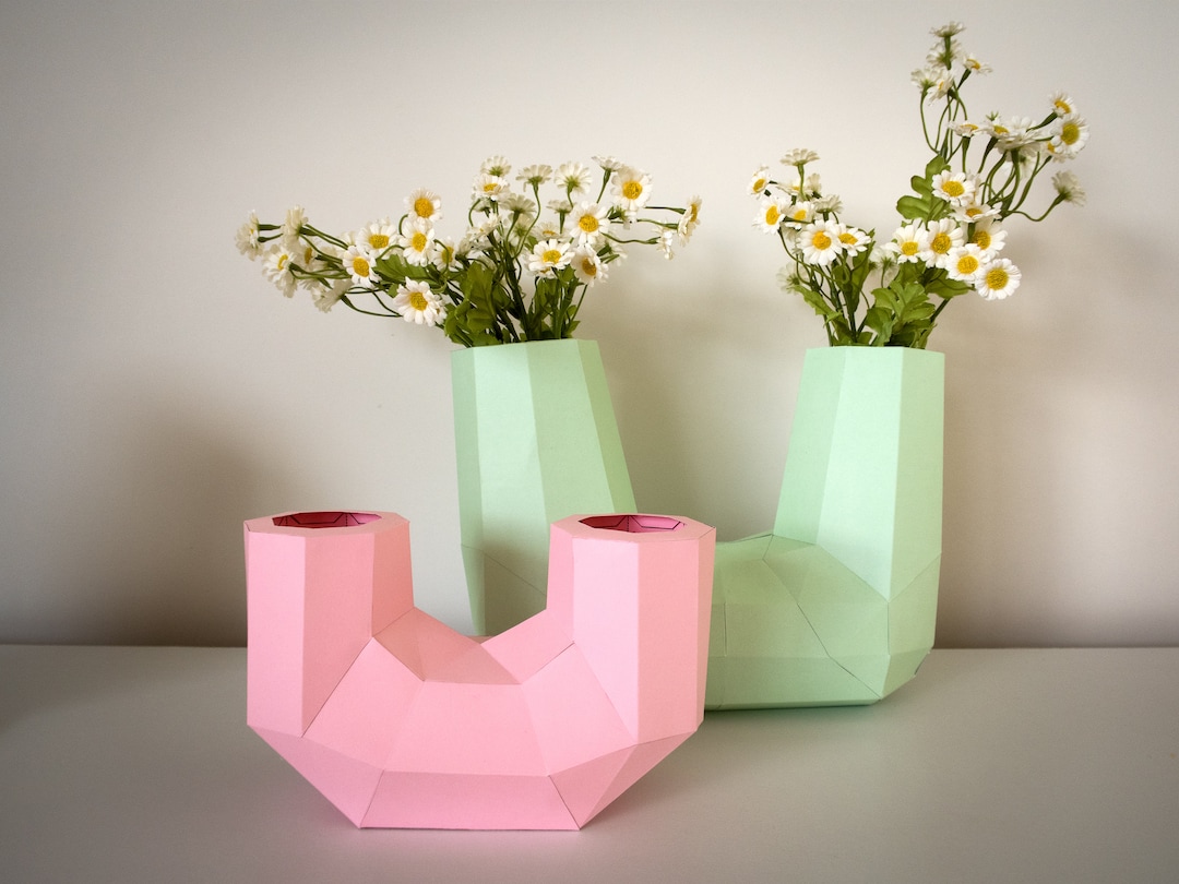 Double Opening Vase Papercraft Set, DIY Flower Vase 3D Puzzle, Stunning ...