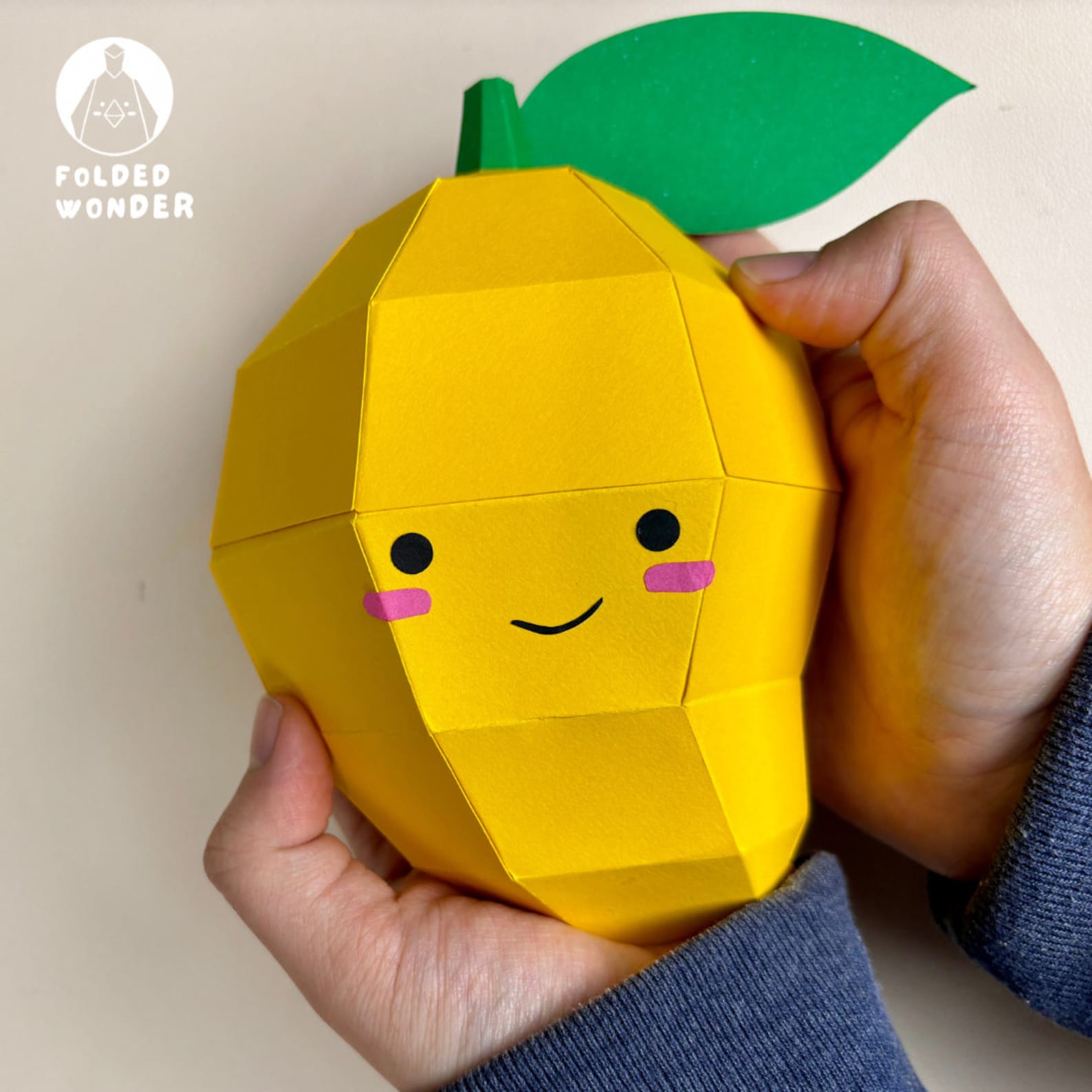 Adorable 3D Mango Set, Papercraft Template, DIY Fruit Origami, Digital ...