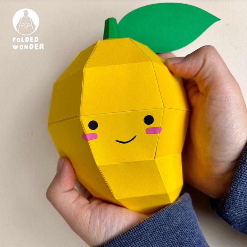 Adorable 3D Mango Set, Papercraft Template, DIY Fruit Origami, Digital ...