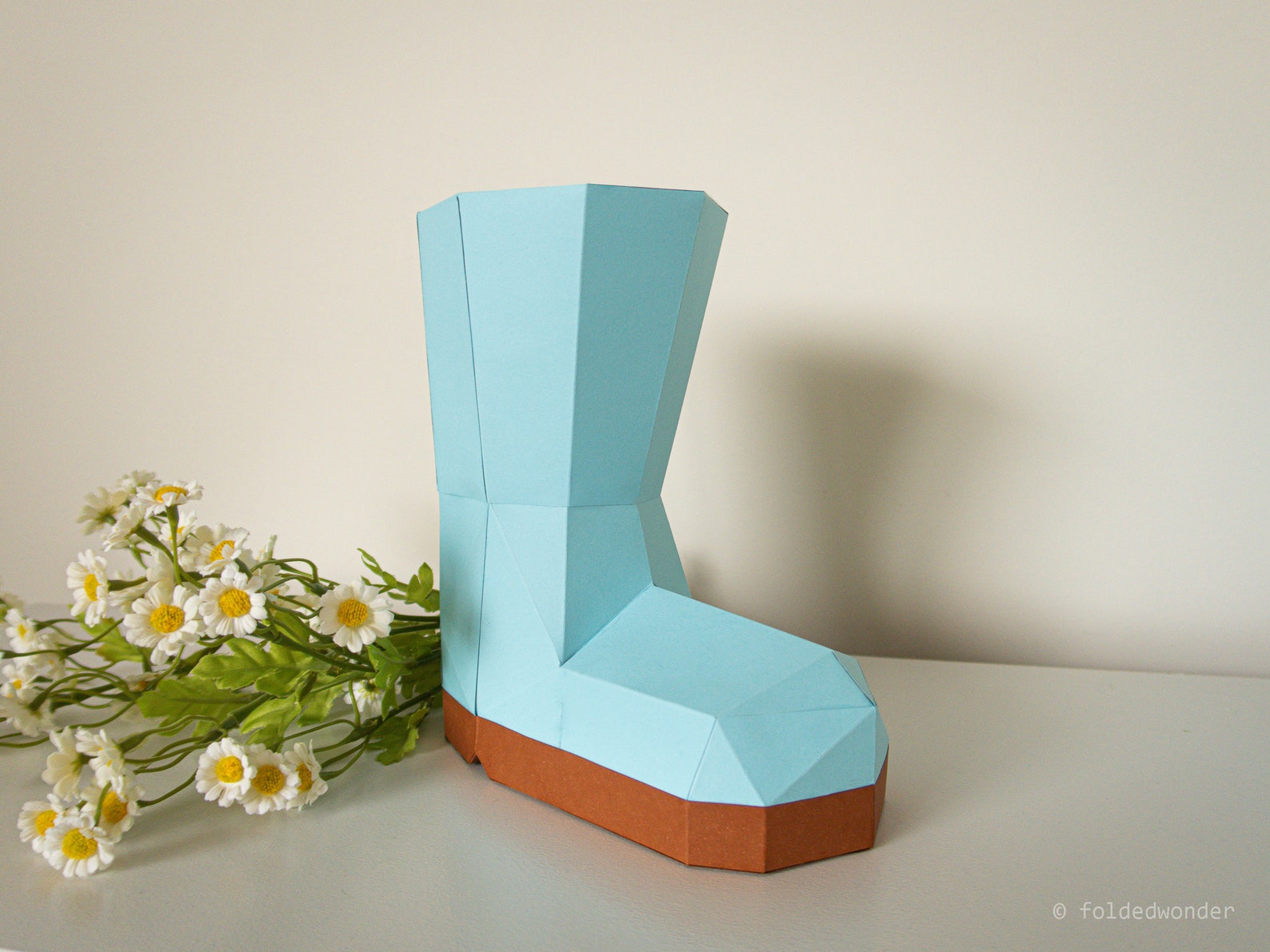 Papercraft Rainboot Vase, Unique Dry and Artificial Flower Vase ...