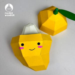 Adorable 3D Mango Set, Papercraft Template, DIY Fruit Origami, Digital ...