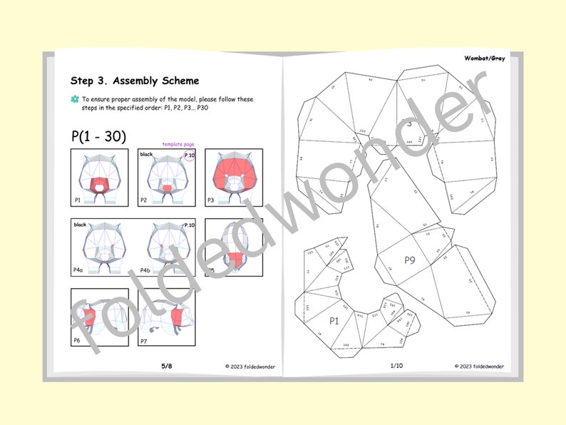 Cute Wombat and Cube Poop Papercraft Template DIY Australian - Etsy ...